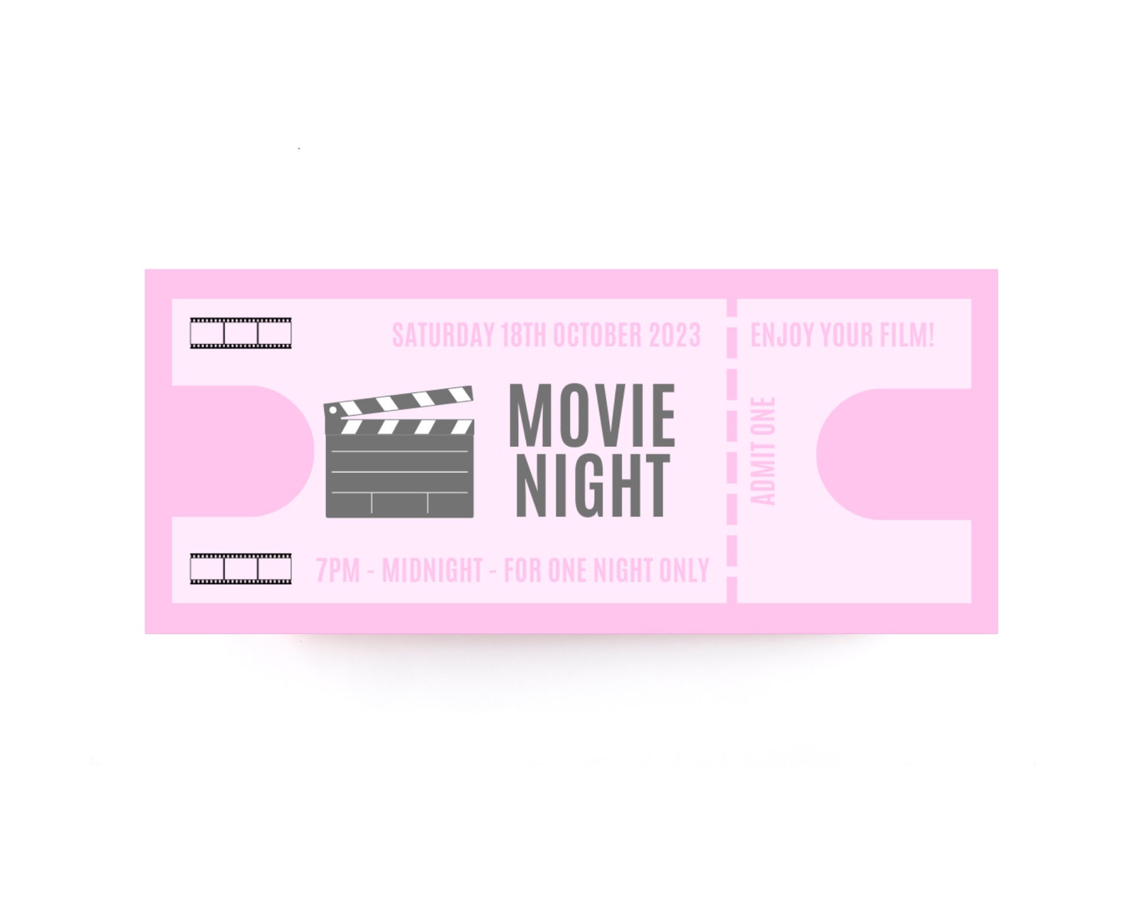MOVIE NIGHT Tickets, Editable Template, Printable - Etsy