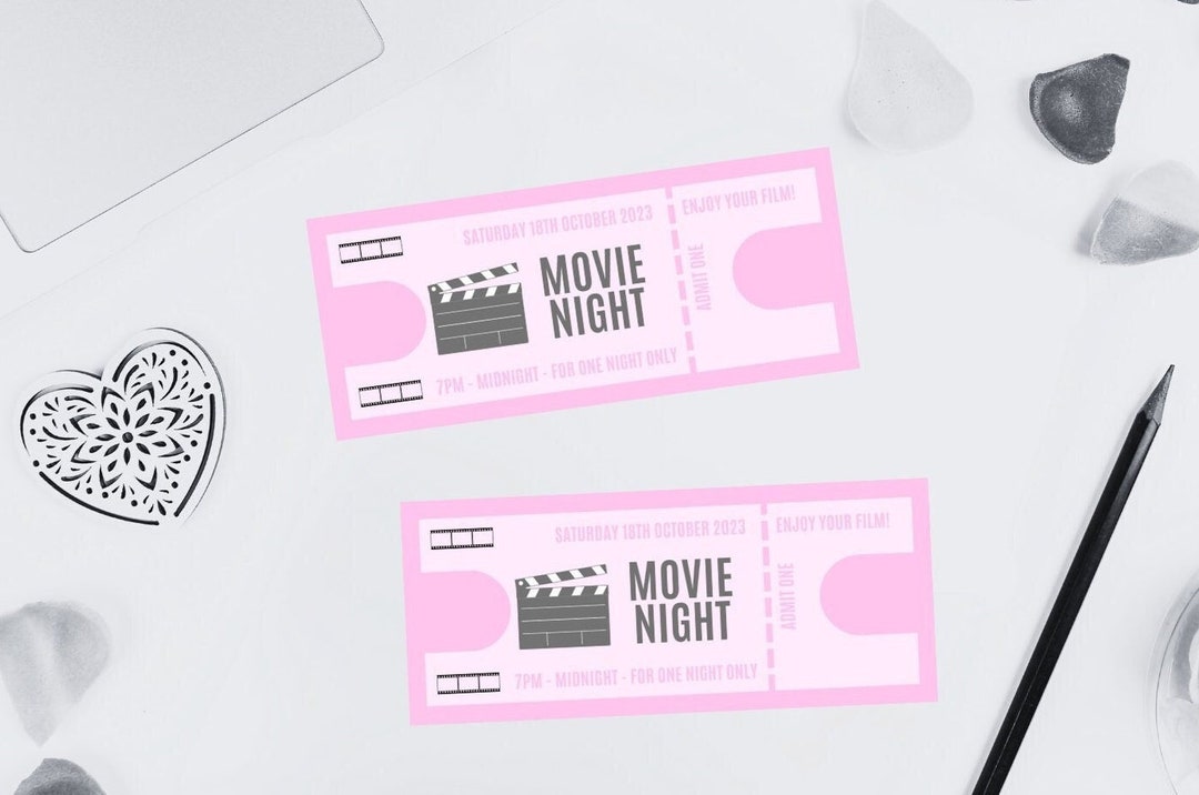 MOVIE NIGHT Tickets, Editable Template, Printable - Etsy