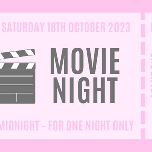 MOVIE NIGHT Tickets, Editable Template, Printable - Etsy