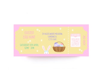 Easter Egg Hunt Ticket, Editable Template, Instant Download - Etsy