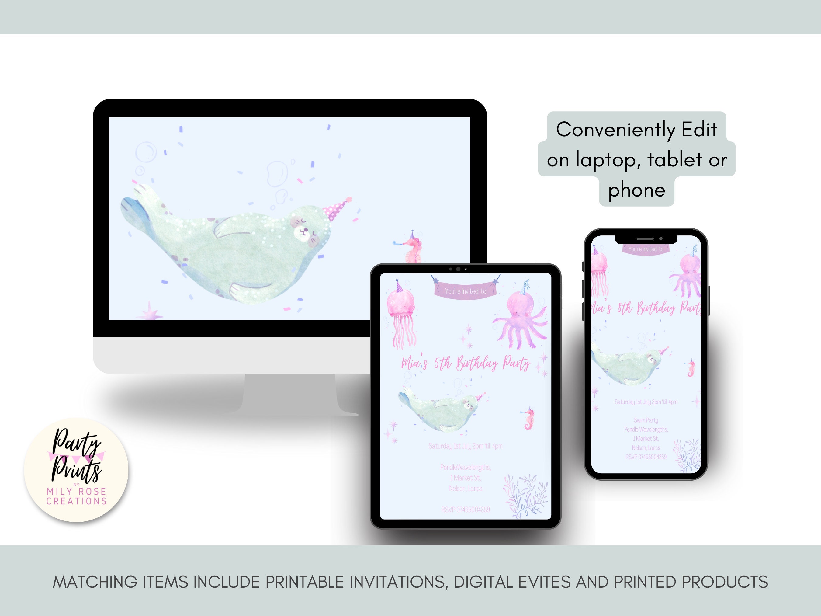 Evite Editable Template, Instant Download, Girls Birthday Party ...