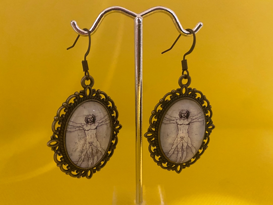 The Vitruvian Man Drawing by Leonardo Da Vinci Earrings - Etsy
