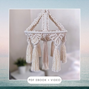 PDF & VIDEO | Macrame Amelia Chandelier Lantern EBOOK Pattern - Macrame Wall Hanging - Bohemian ...