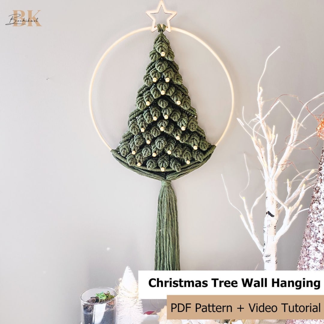 Macrame Christmas Tree Wall Hanging DIY Pattern EBOOK Macrame Christmas ...