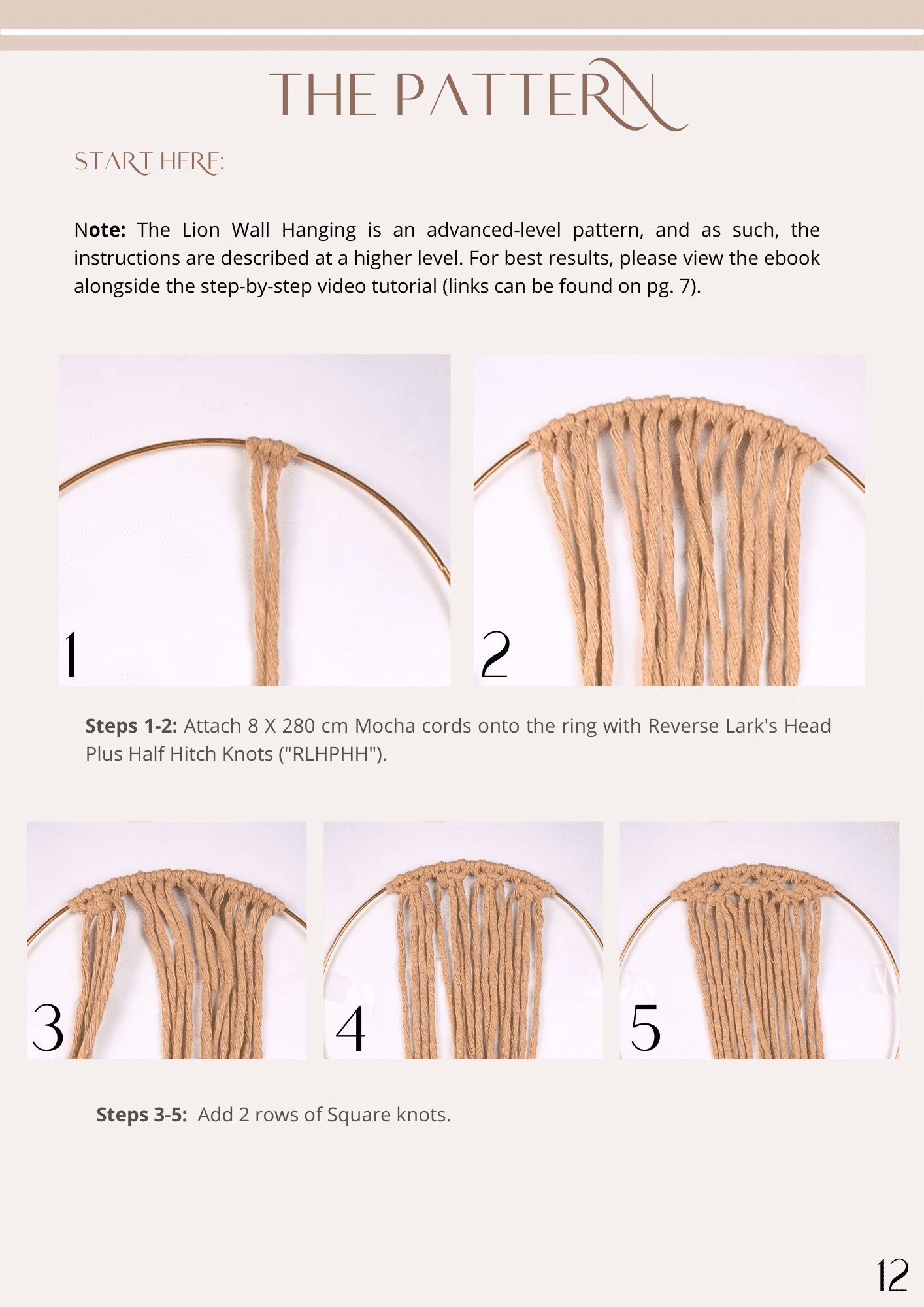 Macrame Lion Wall Hanging DIY EBOOK Pattern Macrame Tutorial Macrame ...