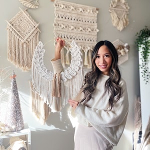 Macrame Angel Wall Hanging DIY Pattern EBOOK Macrame Christmas Decor Pattern Macrame Angel Wings ...