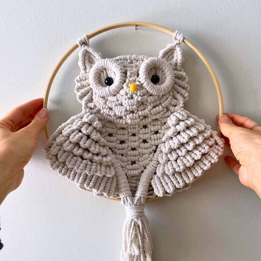 Macrame Owl Wall Hanging Pattern DIY EBOOK Pattern Macrame Tutorial ...