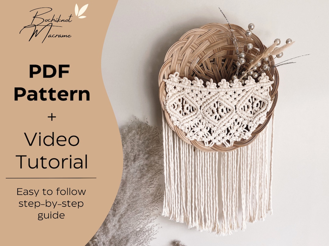 Macrame Wall Hanging Pattern DIY Macrame EBOOK Pattern Macrame Basket ...