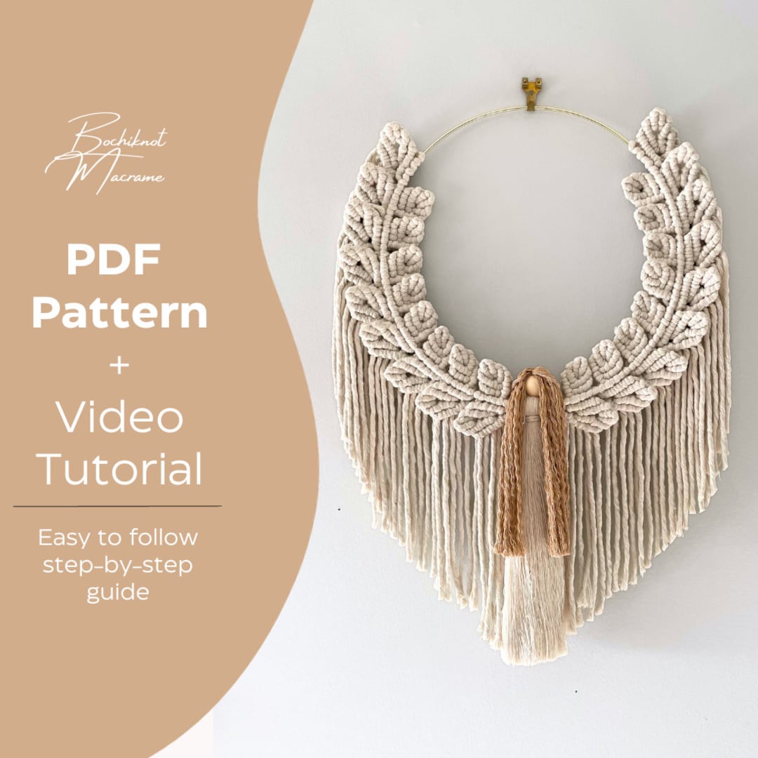 Macrame Angel Wall Hanging DIY Pattern EBOOK Macrame Christmas Decor Pattern Macrame Angel Wings ...