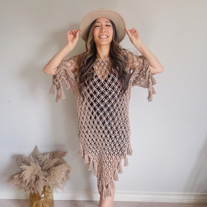 Macrame Boho Dress Pattern, Beach Cover up Tutorial (PDF) - Etsy