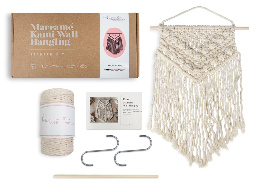 Macrame Kit Beginner Wall Hanging Kit Macrame Pattern Tutorial for ...