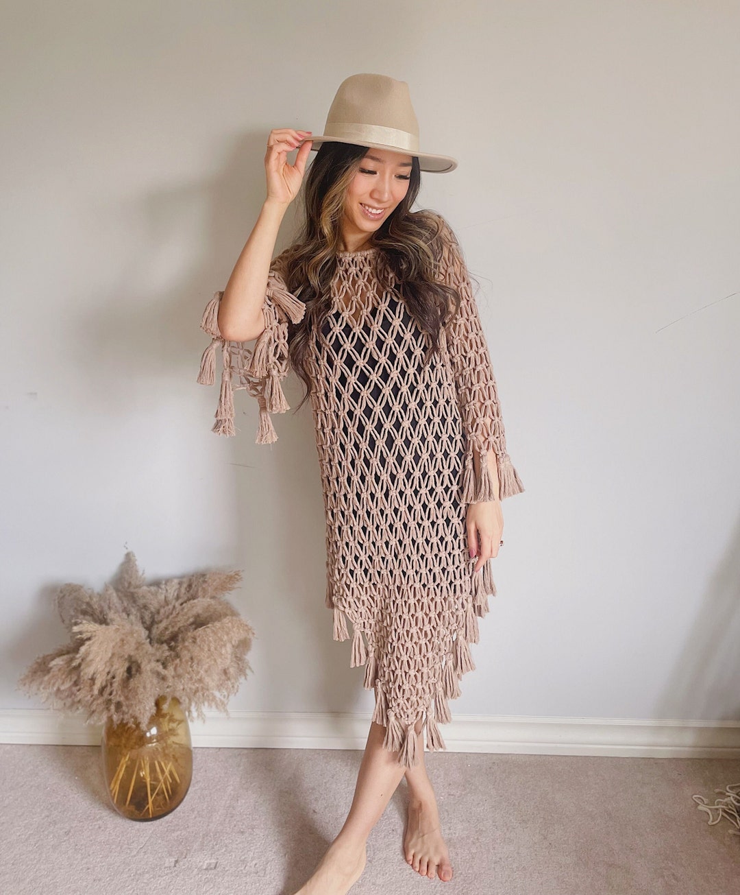 Macrame Boho Dress DIY Pattern Macrame Beach Cover up Pattern EBOOK ...