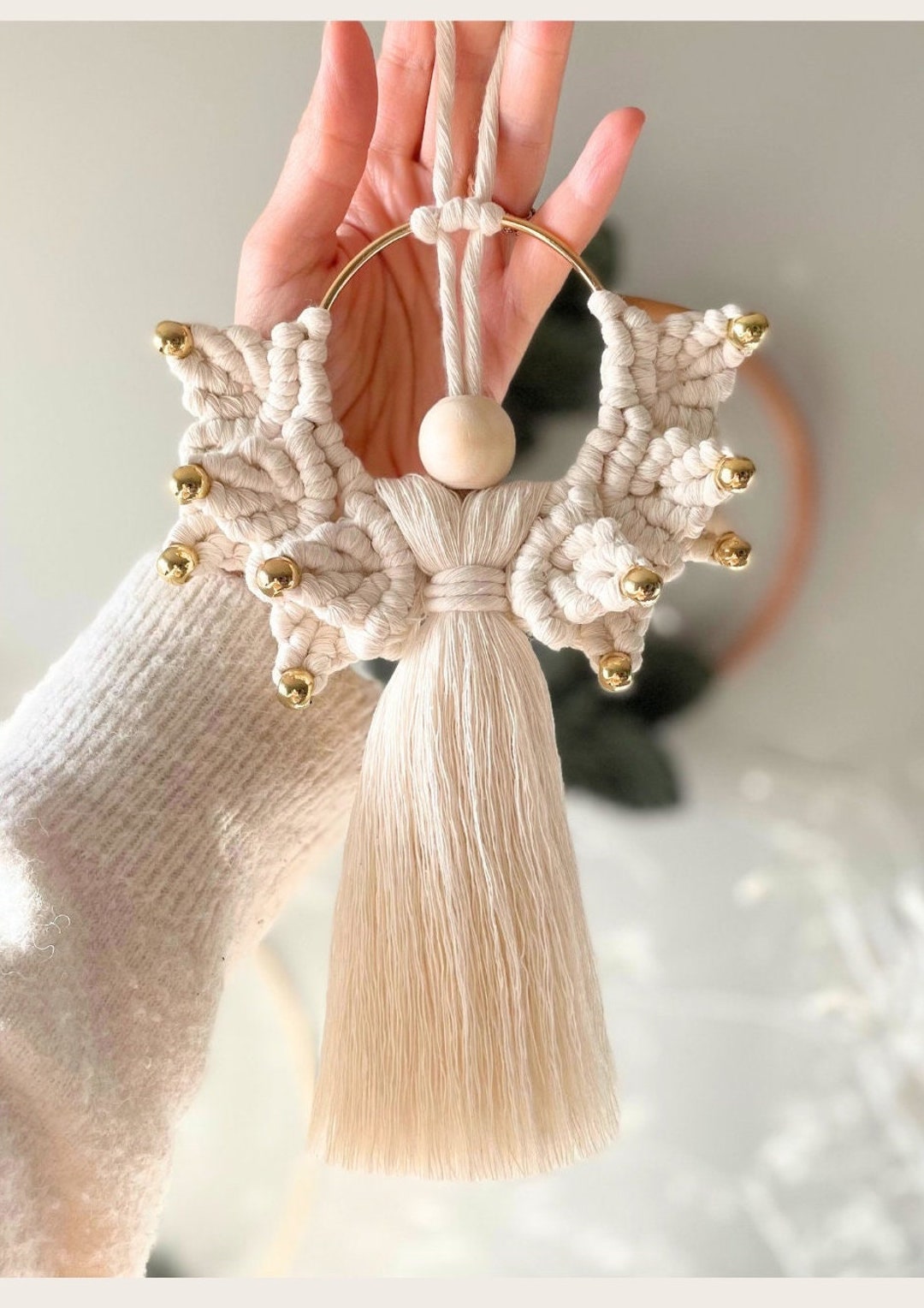 Macrame Christmas Angel Ornament Pattern - PDF Instructions + Video ...