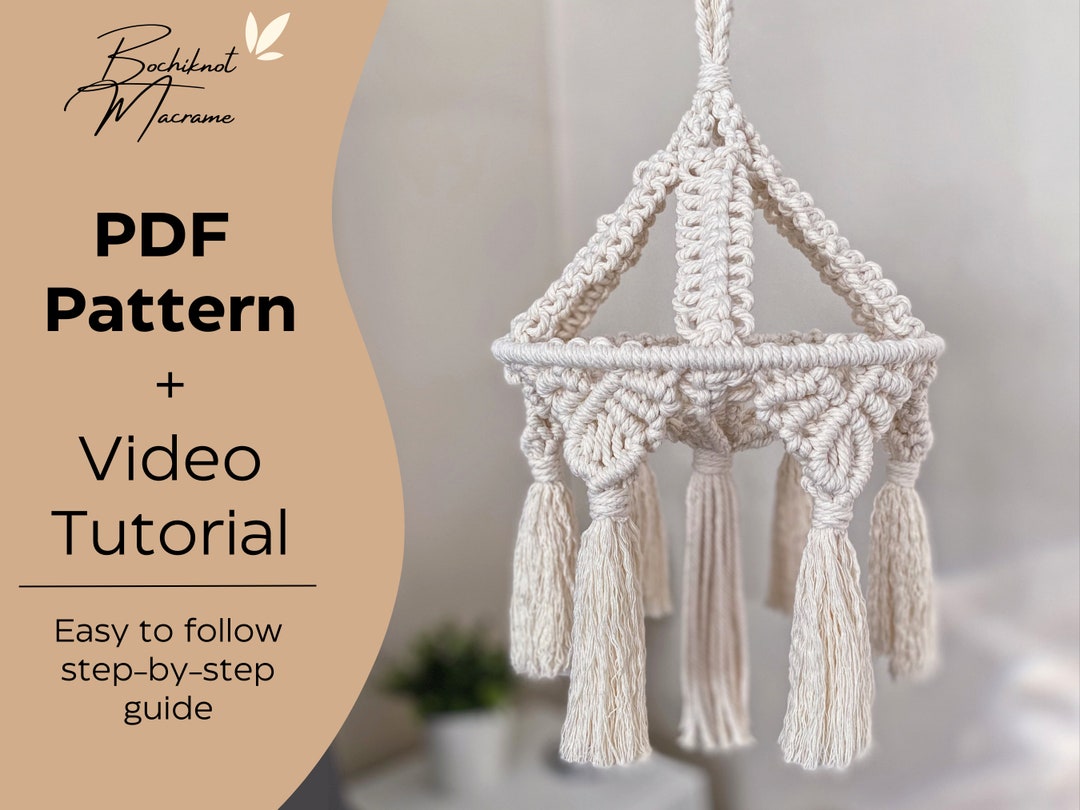 PDF & VIDEO Macrame Amelia Chandelier Lantern EBOOK Pattern Macrame ...