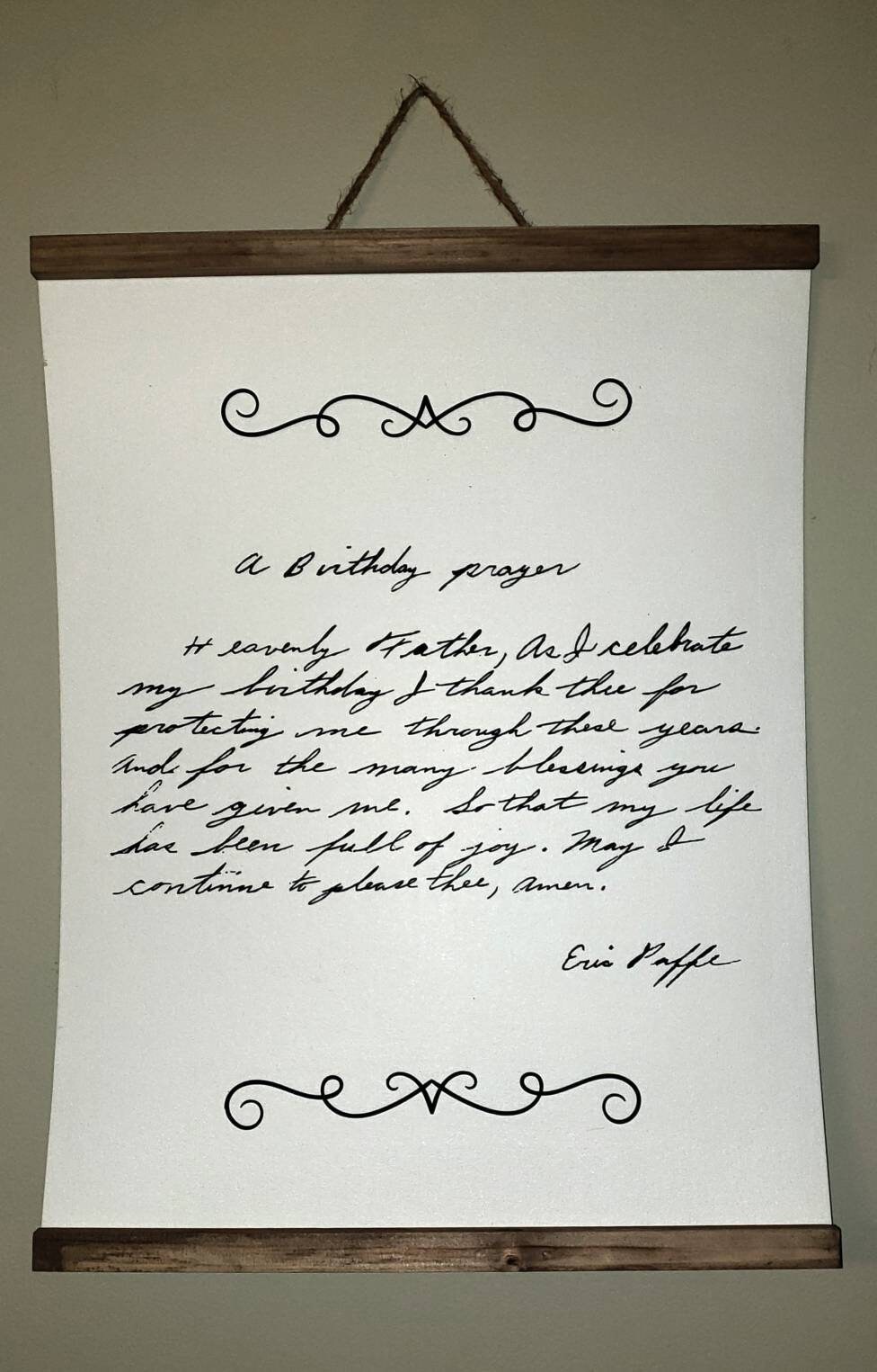 Handwritten Recipe, Poem, Prayer, Letter on a Wood Trimmed Canvas ...