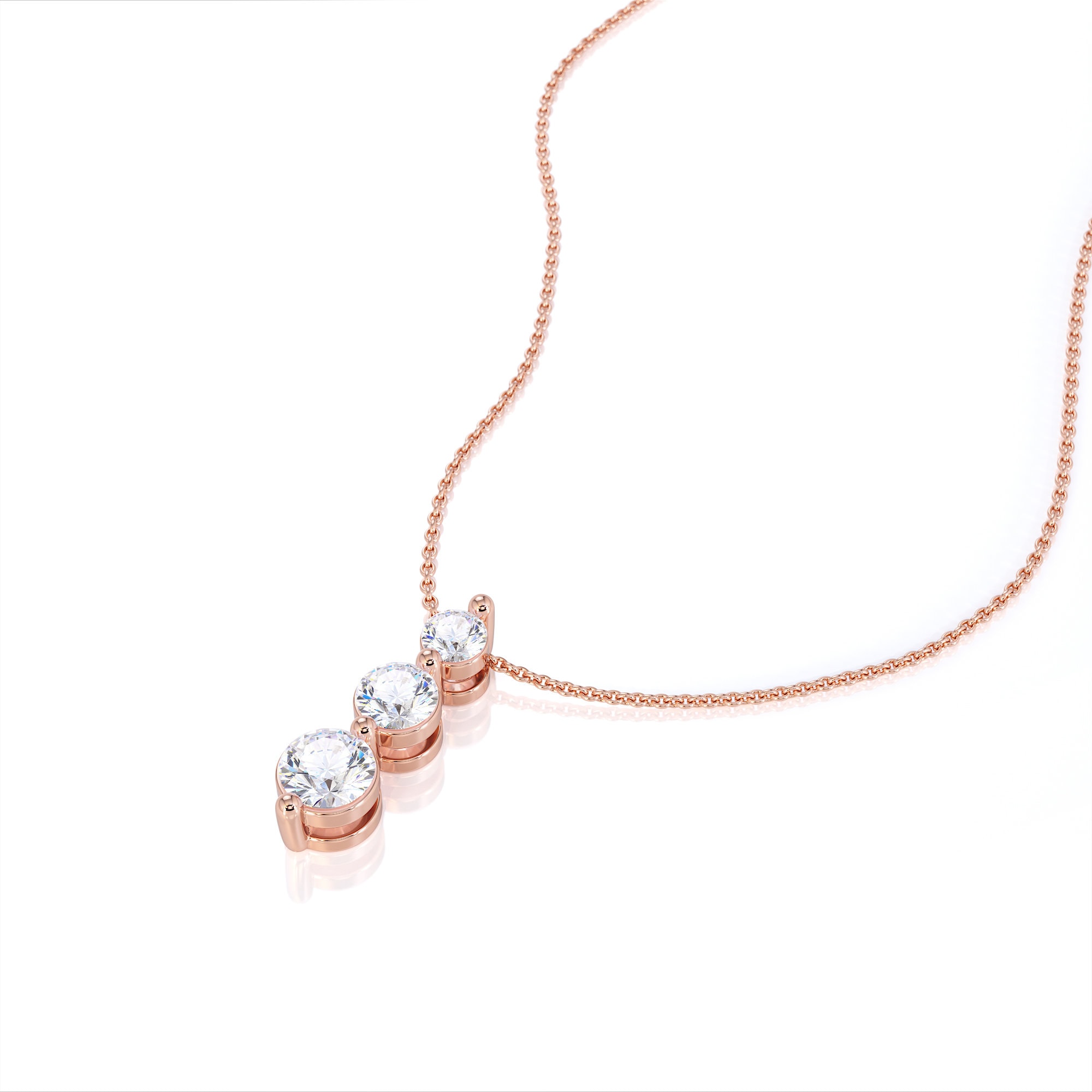 Past Present Future Necklace Diamond Trio Necklace Three Diamond ...