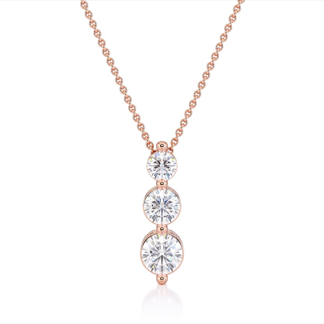 Past Present Future Necklace ~ Diamond Trio Necklace ~ Three Diamond ...