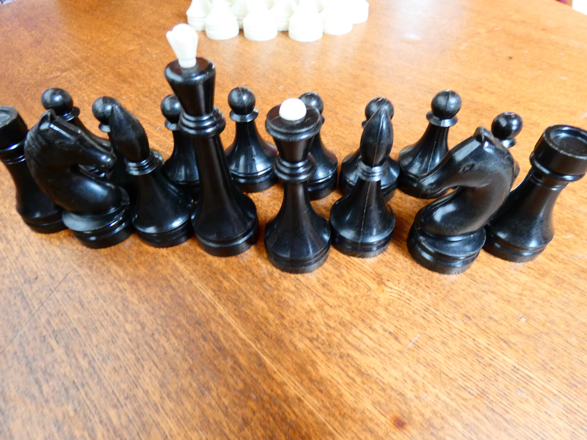 Large Chess Pieces Full Set Vintage Hard Plastic Chess Pieces - Etsy