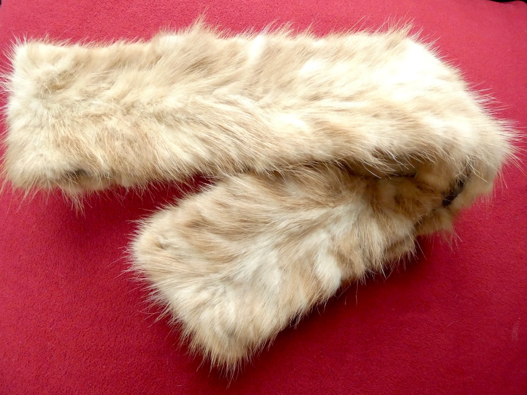 Vintage Mink Collar/scarf Light Beige Natural Mink Fur Decorative ...