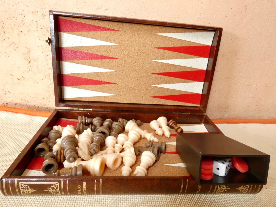 SWEDISH CHESS BACKGAMMON Vintage Set of 2 Board Games Tactical Games in ...