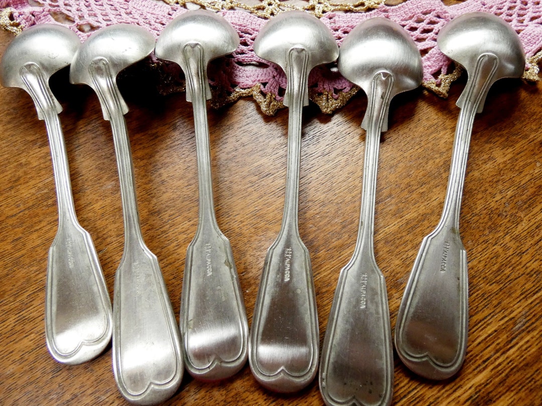 ANTIQUE Alpaca Tablespoons Set of 6 Alpaca Tablespoons With Monogram ...