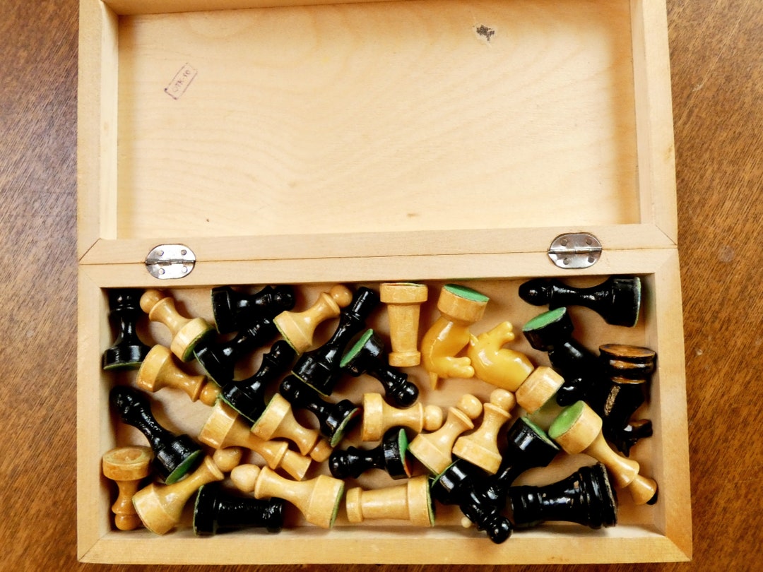 Soviet Vintage Wooden Chess Set Russian Chess Full Set Chess Board ...