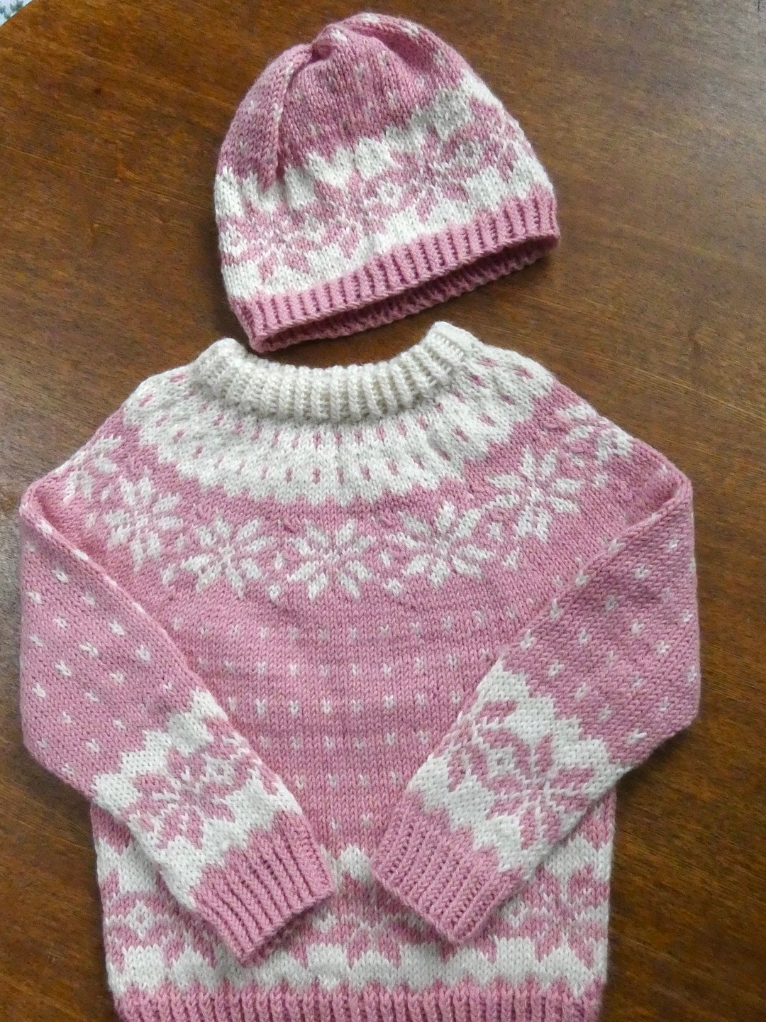 2T Baby Wool Set Thick Kniting Warm Set Pullover and Hat Cute Babies ...