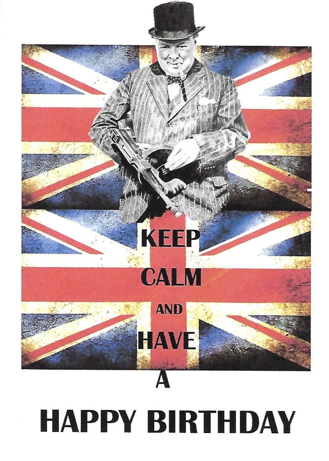 Winston Churchill Birthday Card. Artwork Adapted From My Original ...