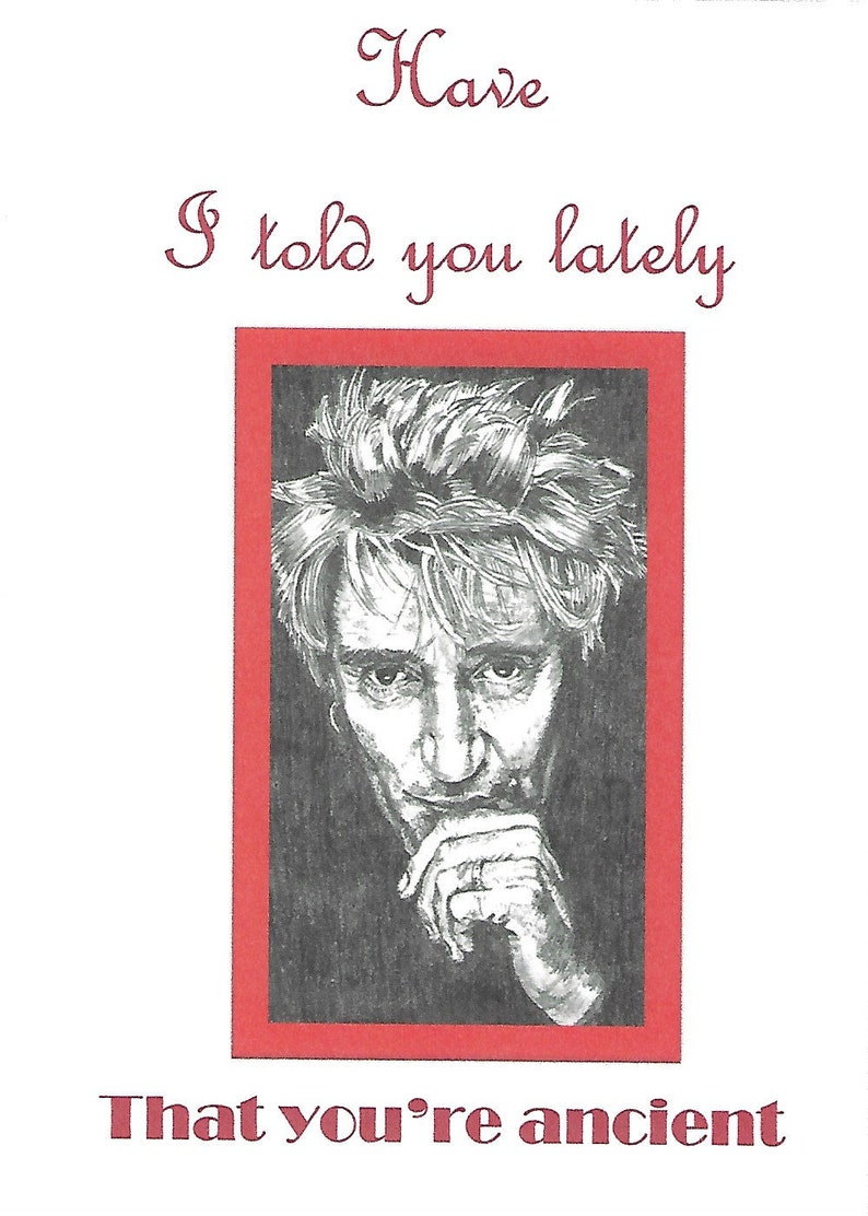 Funny Rod Stewart Card. - Etsy