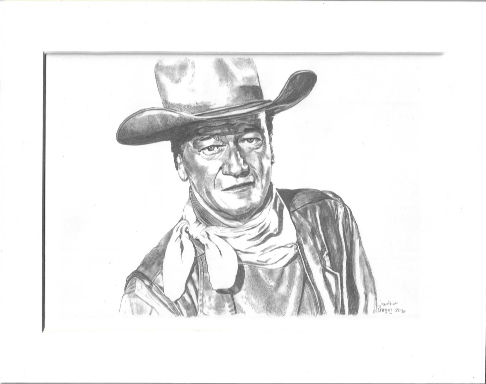 John Wayne A4 mounted print of my original pencil drawing. The | Etsy