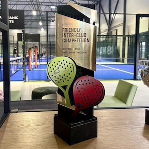 Modern Shape Award, Organic Glass Padel Tennis or Pickleball Trophy ...