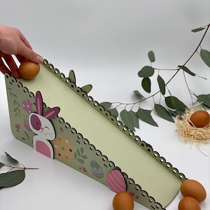 Egg Rolling Tray, Wooden Ramp, Easter Eggs Tray, Easter Game, Race ...