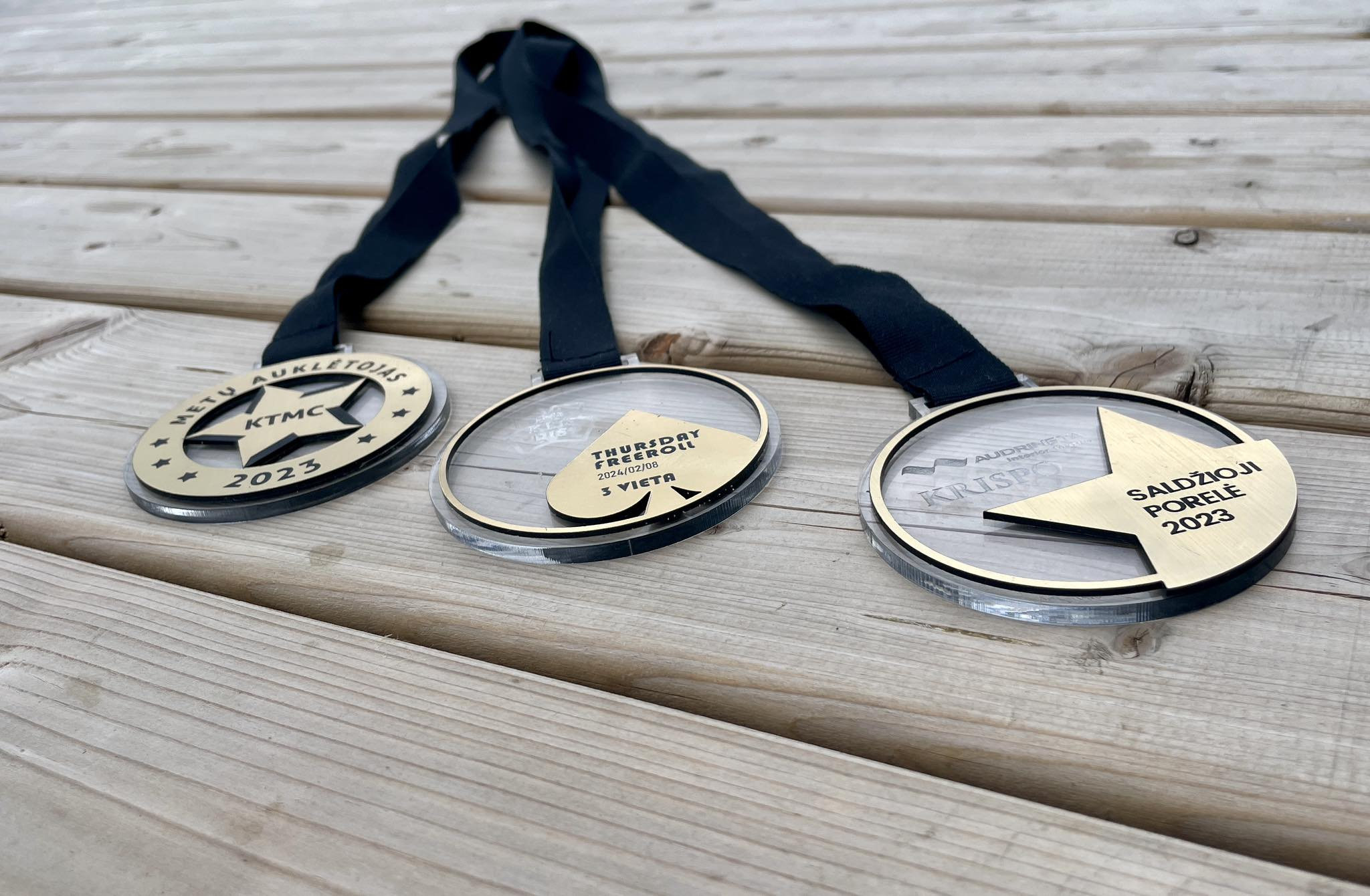 Personalized Gold Acrylic Medal With Custom Logo - Achievement Award ...