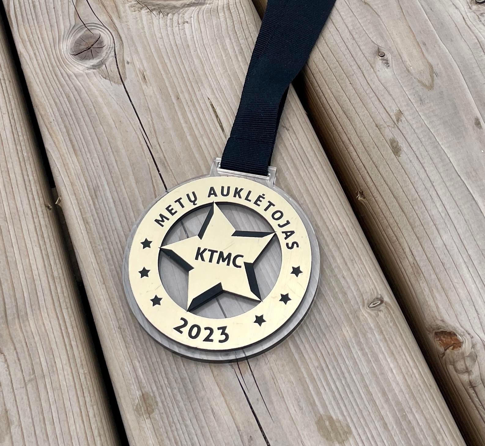 Personalized Gold Acrylic Medal With Custom Logo - Achievement Award ...