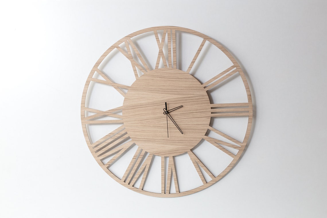 Unique Wooden Wall Clock Natural Oak Custom Made Gift Rustic - Etsy