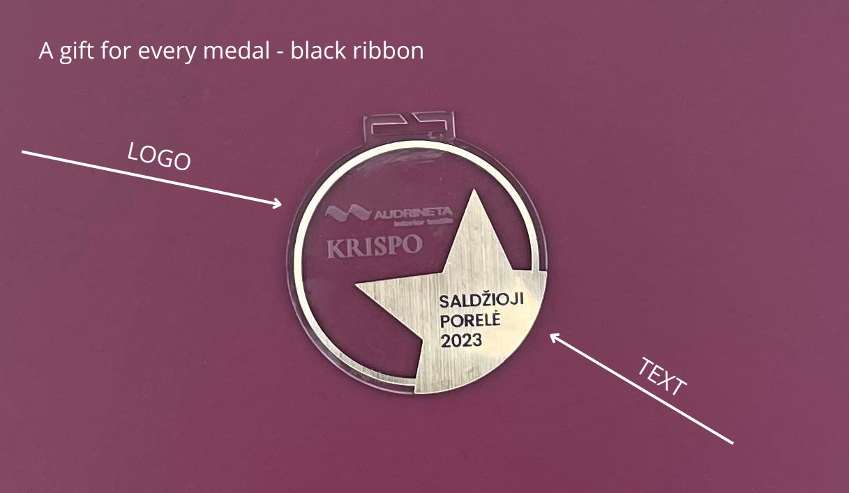 Personalized Gold Acrylic Medal With Custom Logo - Achievement Award ...