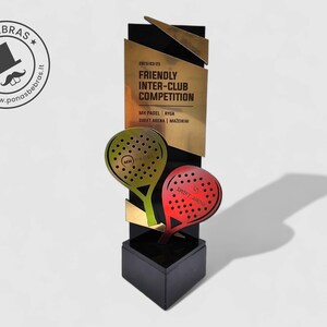 Modern Shape Award, Organic Glass Padel Tennis or Pickleball Trophy ...