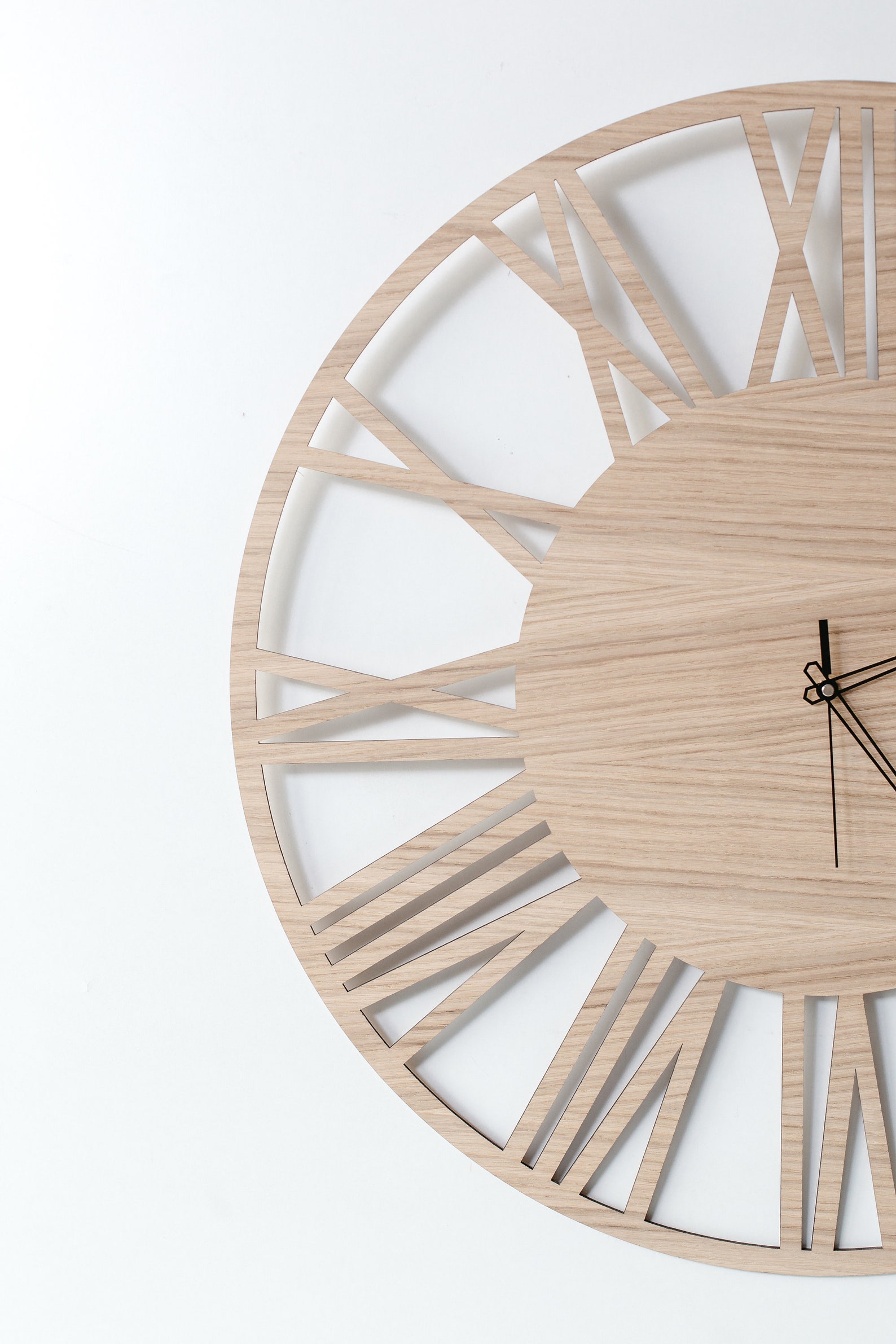 Unique Wooden Wall Clock Natural Oak Custom Made Gift Rustic | Etsy