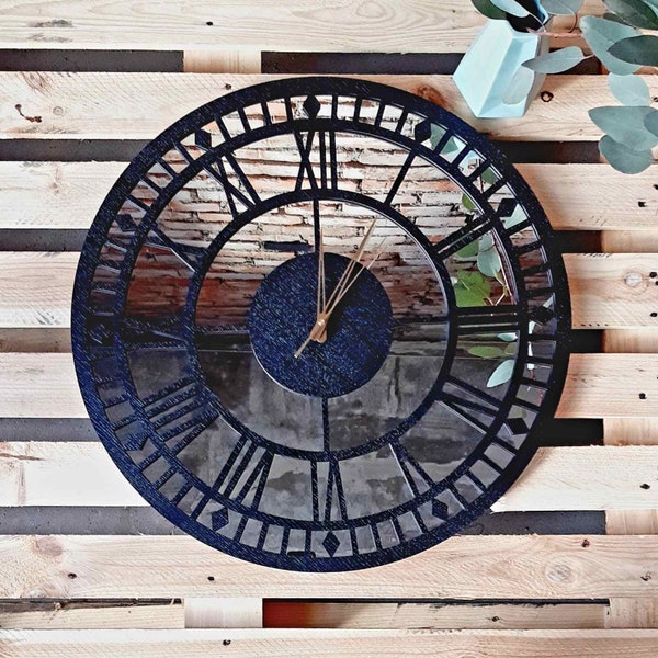 Mirrored Wall Clock - Etsy