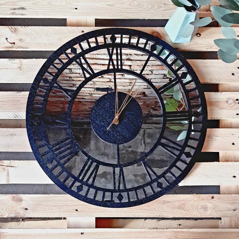 Mirrored Wall Clock - Etsy