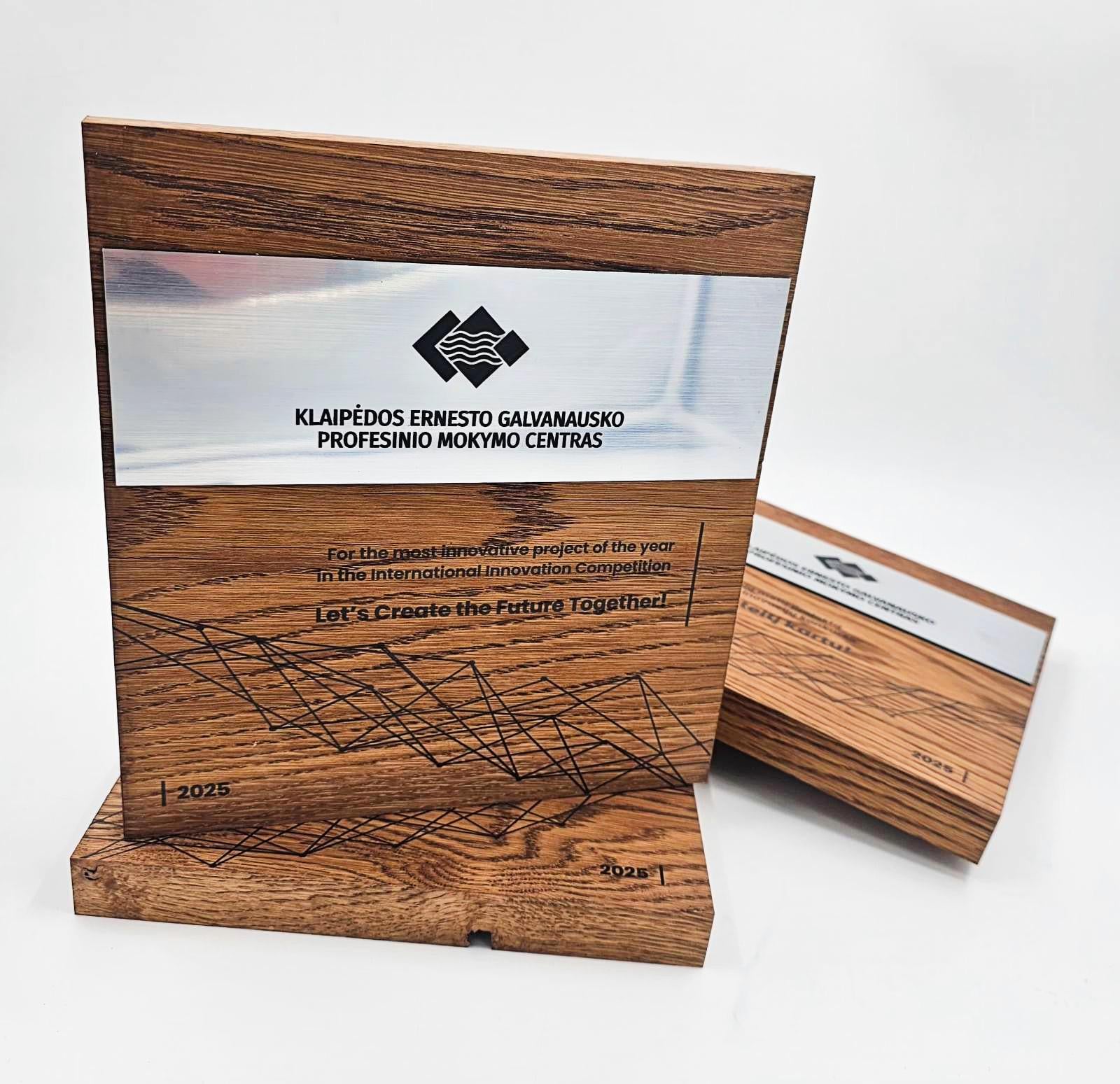 Custom Oak and Metal Plaque - Handcrafted Award for Innovative Projects ...