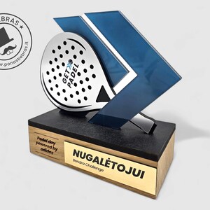 Personalized Paddle Tennis or Pickleball Trophy With Unique UV Print ...