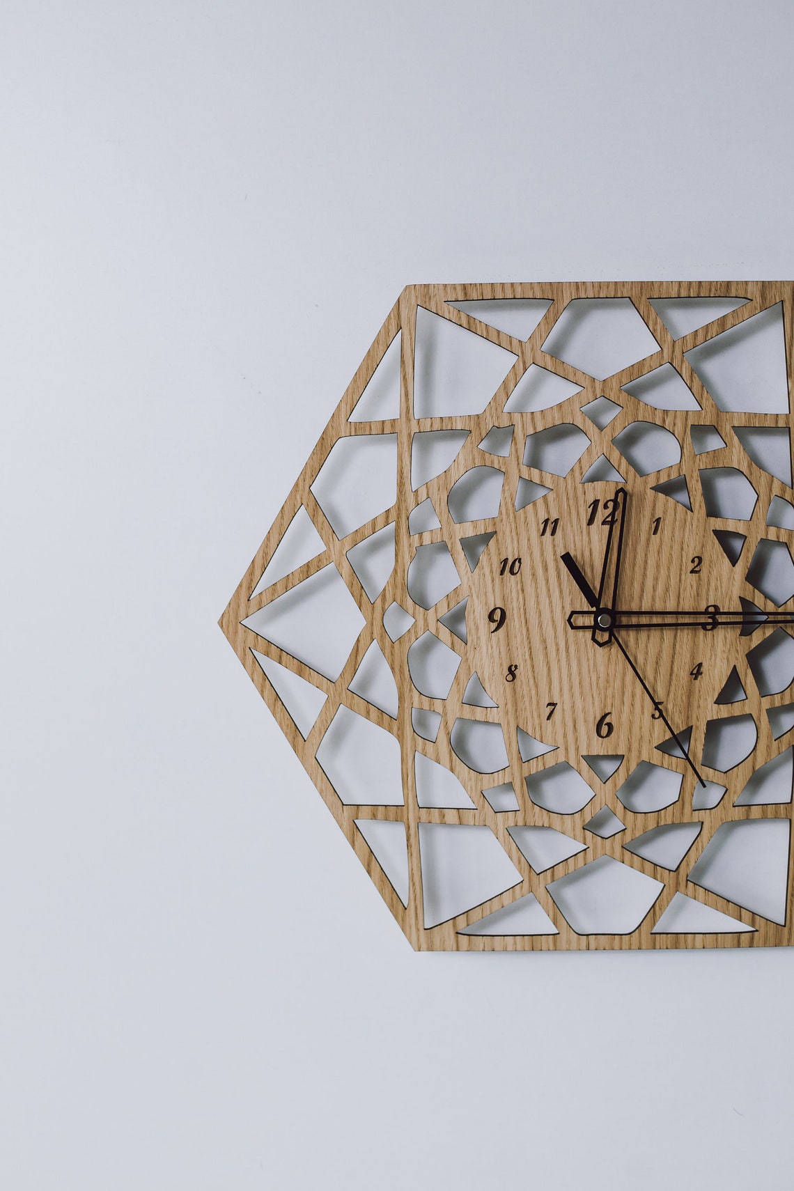 Reloj hexagonal reloj de pared rústico hecho a medida panel - Etsy España