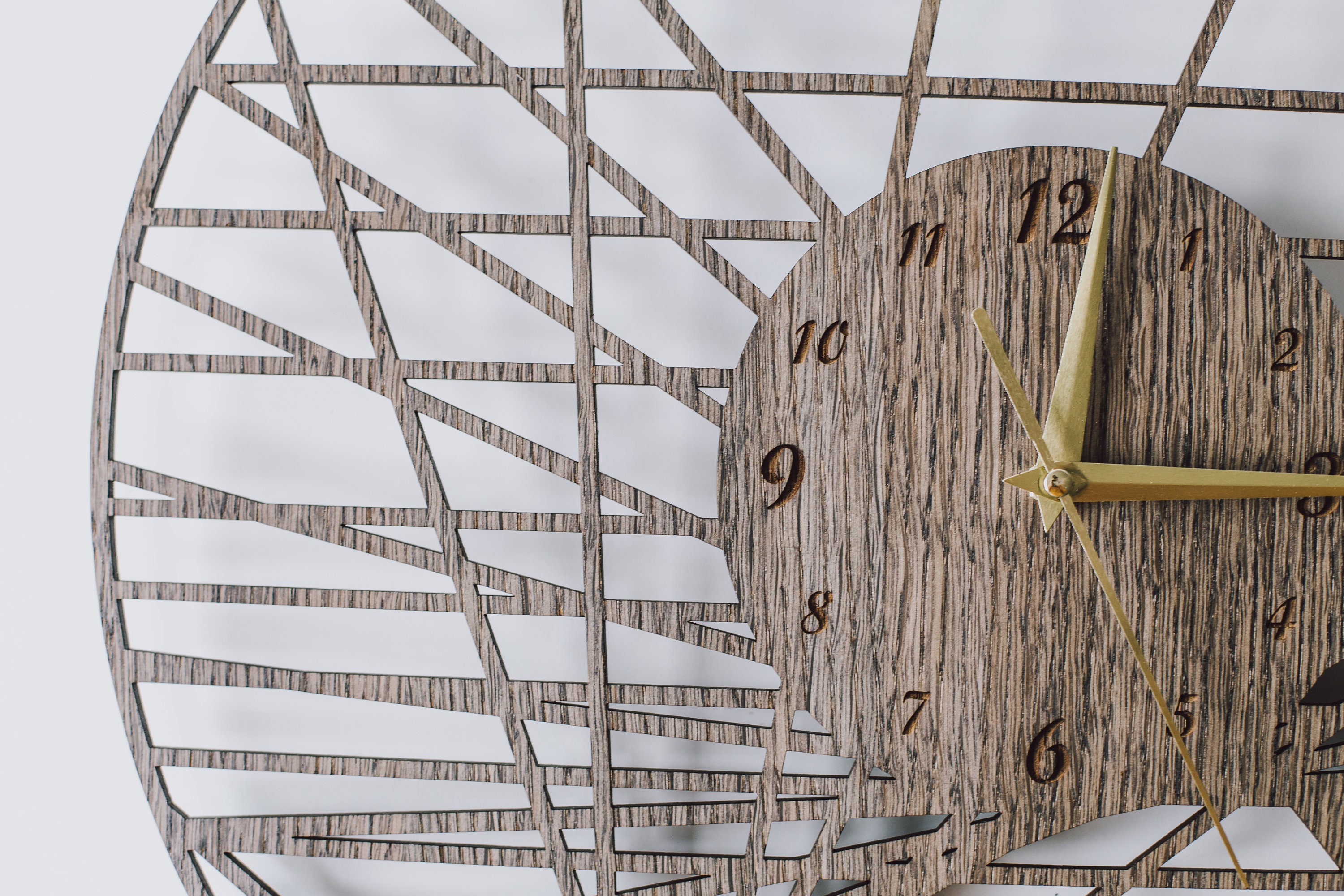 Unique Large Wooden Wall Clock Natural Oak Modern Living Room - Etsy