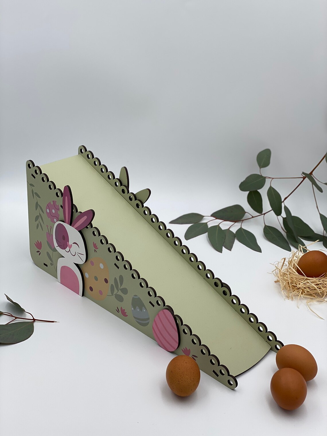 Egg Rolling Tray, Wooden Ramp, Easter Eggs Tray, Easter Game, Race ...