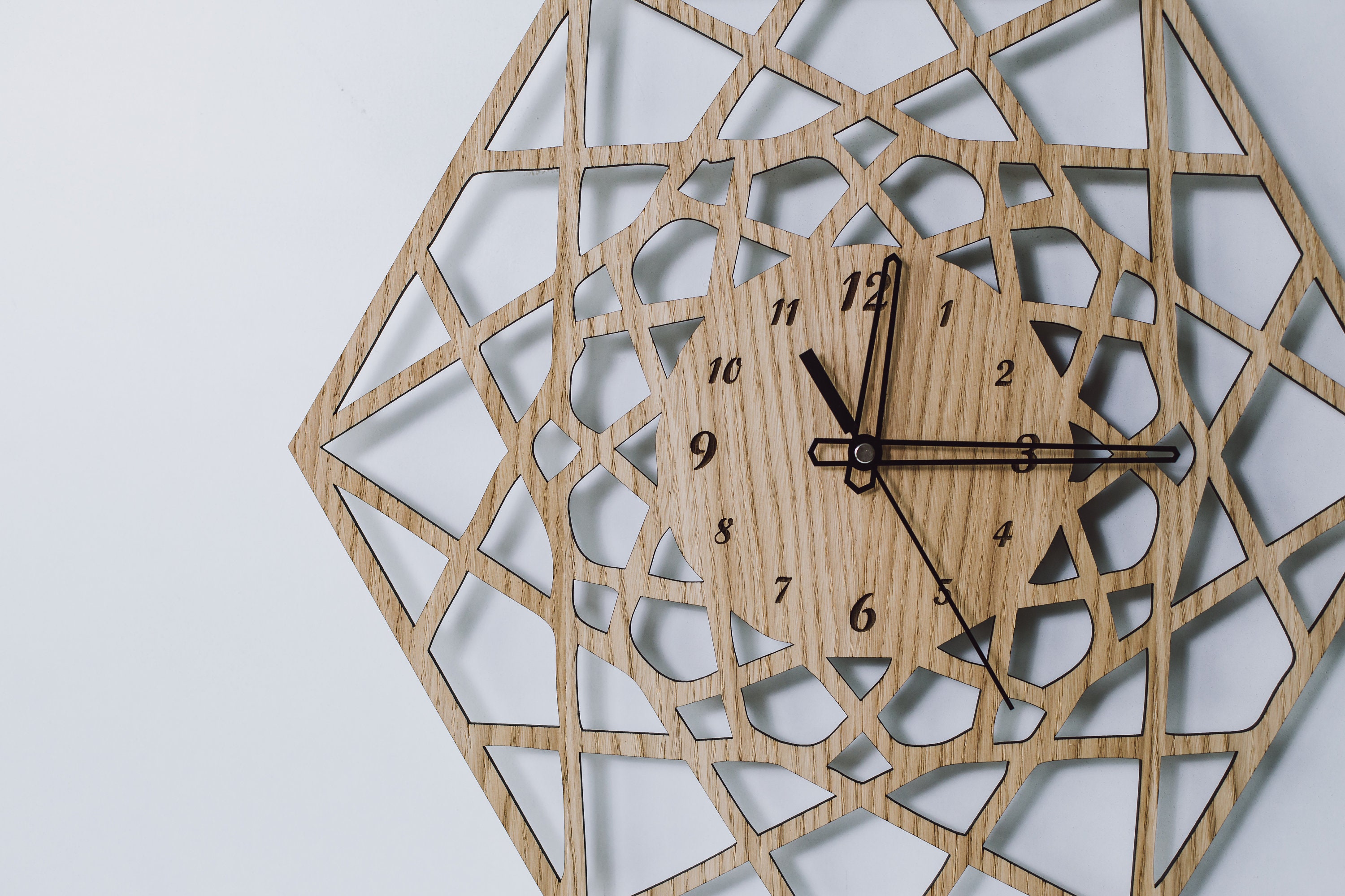 Hexagon Clock Custom Made Rustic Wall Clock Natural | Etsy