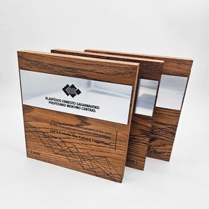 Custom Oak and Metal Plaque - Handcrafted Award for Innovative Projects ...