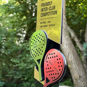 Modern Shape Award, Organic Glass Padel Tennis or Pickleball Trophy ...