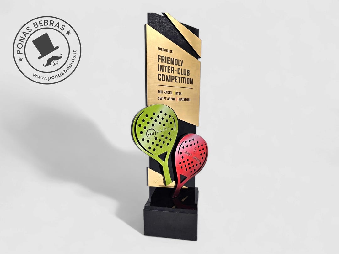 Modern Shape Award, Organic Glass Padel Tennis or Pickleball Trophy ...