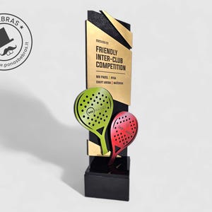 Modern Shape Award, Organic Glass Padel Tennis or Pickleball Trophy ...